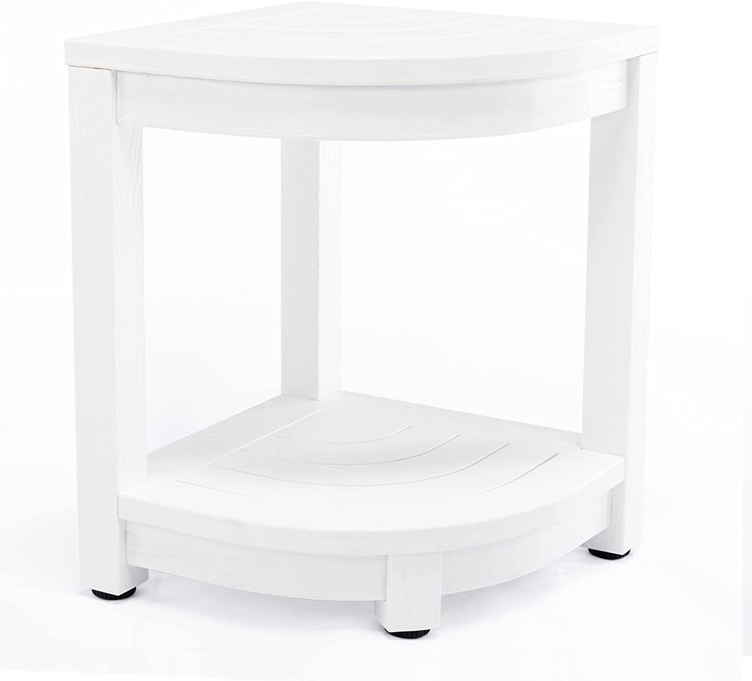 Shower Bench For Inside Shower White Poly Corner Shower Stool For Shaving Legs 17 Waterproof