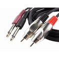 8Ft 6.3Mm Mono Male Cable To 2-Rca Male Audio Cable Auxiliary Stereo Y ...