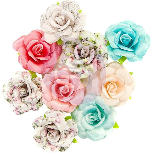 Misty Rose Fabric Flowers 8/Pkg-Fatima - Walmart.com