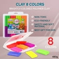 Playkidiz Art Modeling Clay 8 Neon Colors in PVC Clam Shell Box ...