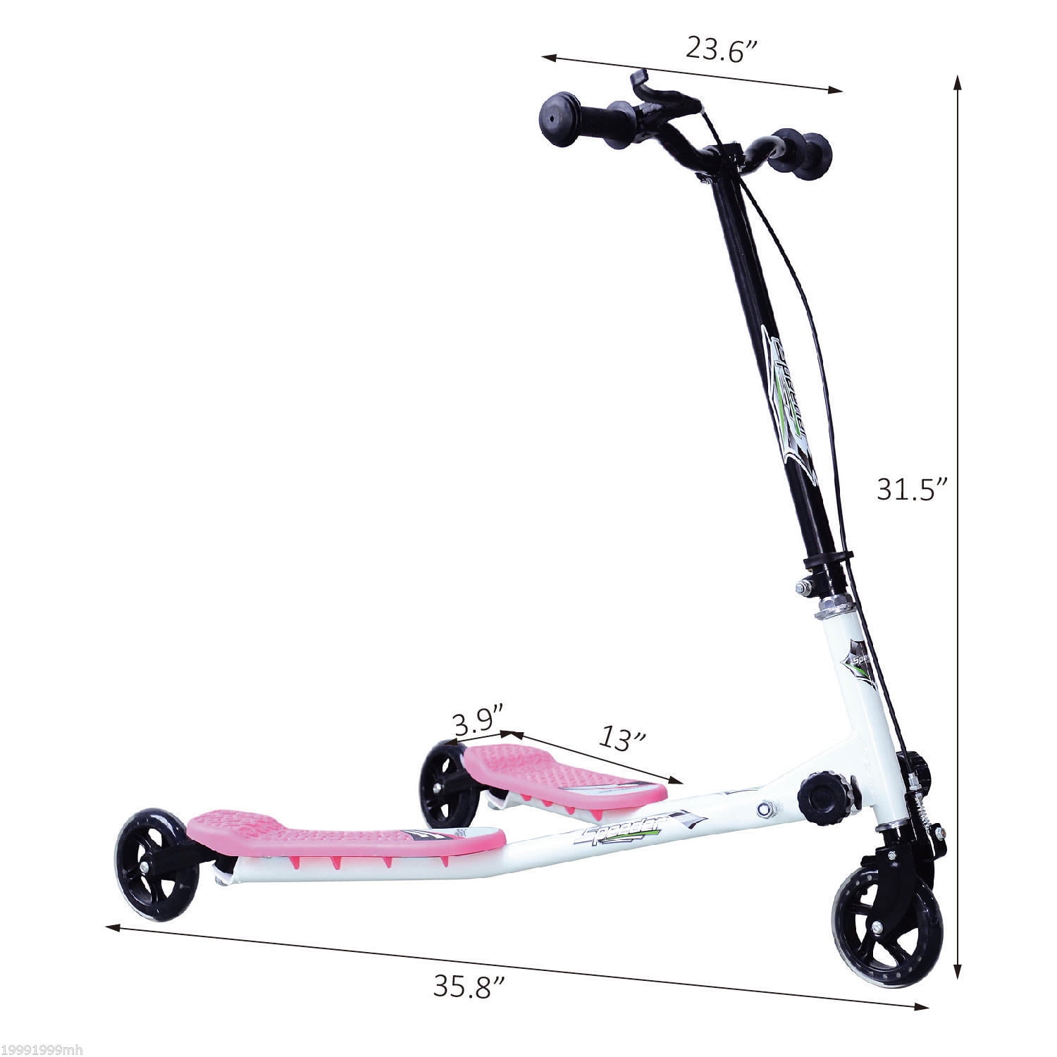 Foldable Children Tri Scooter 3 Wheels Speeder Slider Winged Push ...