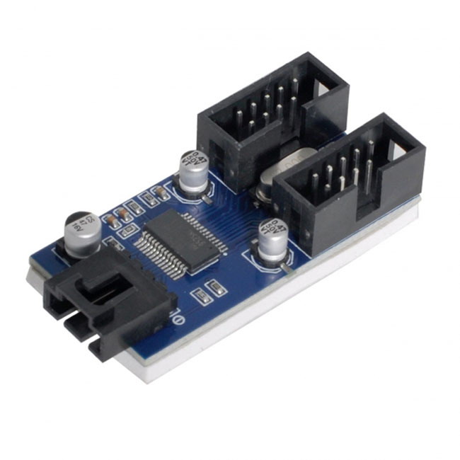 FVH Motherboard 9pin USB 2.0 Header 1 to 2 Female Extension Cable HUB ...