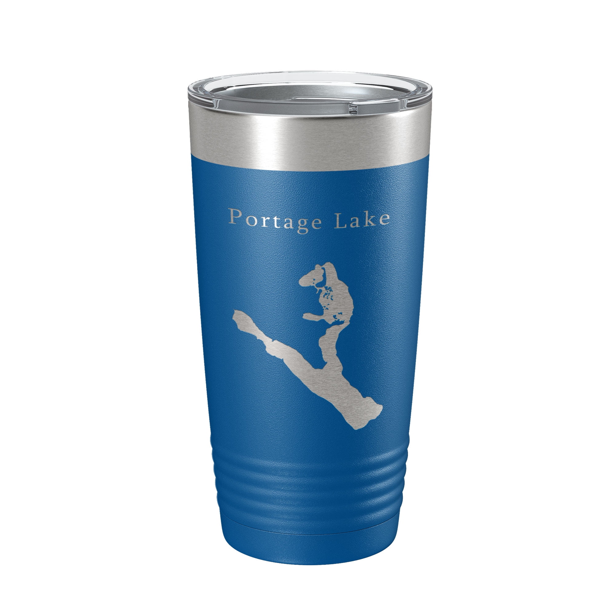 Portage Lake Map Tumbler Travel Mug Insulated Laser Engraved Coffee Cup ...