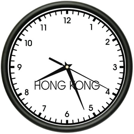 HONG KONG TIME Wall Clock world time zone clock office business ...