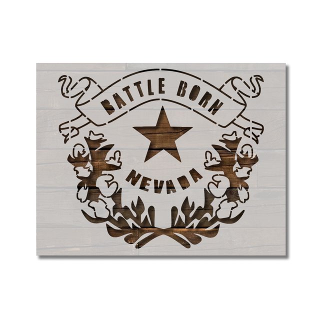Nevada Battle Born State Flag Stencil Template Reusable 8.5 x 11 for ...
