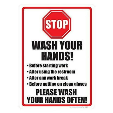 Hand Washing Sign, Please Wash Your Hands Sign, - Walmart.com
