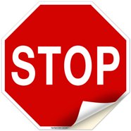 Red Plastic Reflective Trail Sign 12 Inch - Stop - Walmart.com