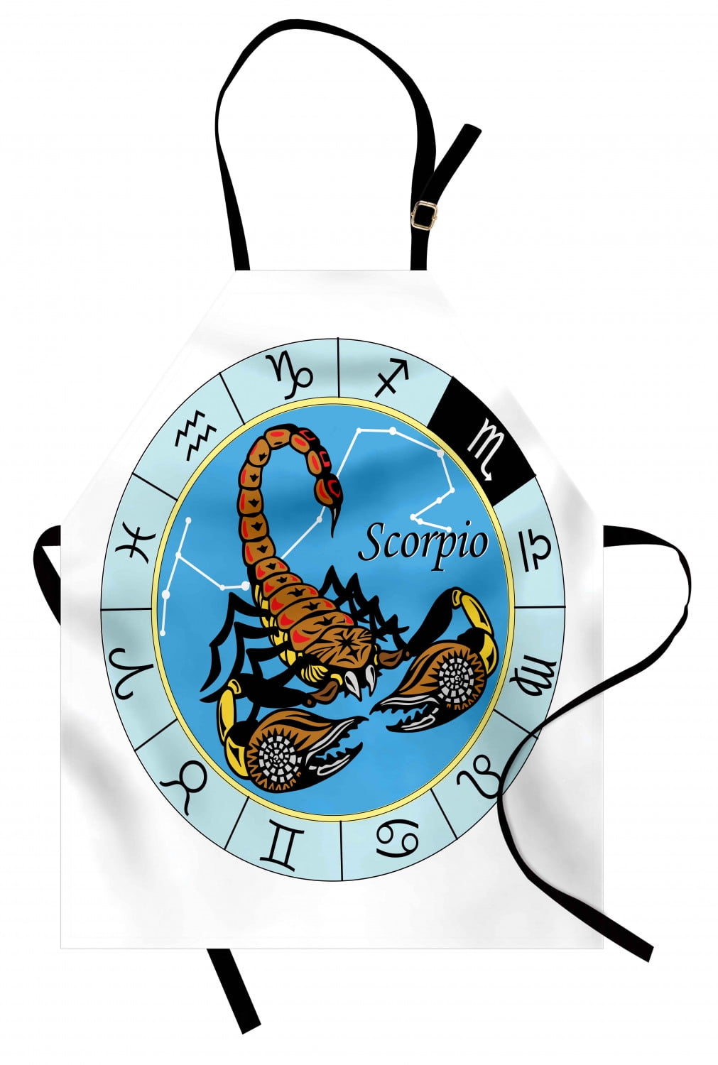 Zodiac Scorpio Apron Round Zodiac Chart with Twelve Signs and an ...