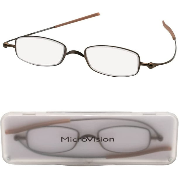 Microvision Optical Flat Fold Ion Reading Glasses With Patented Rolling Hinge Technology And
