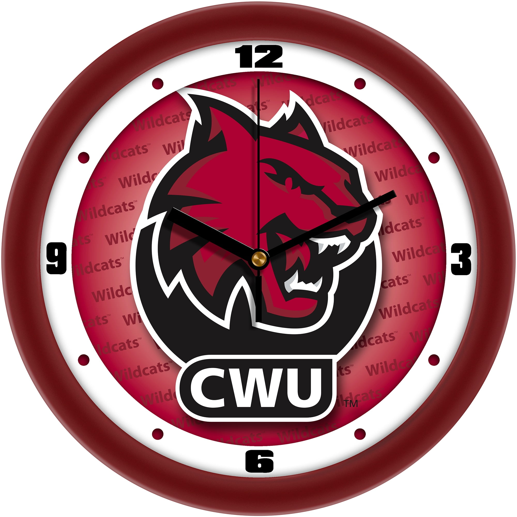 Central Washington Wildcats 11.5'' Suntime Premium Glass Face Dimension ...
