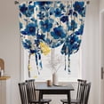 Blue Flowers Tie Up Curtains for Window, Thermal Insulated Balloon ...