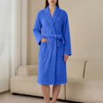 AHTJRT Women's Bath Robes Long Sleeve Warm Coral Fleece Fall Winter ...