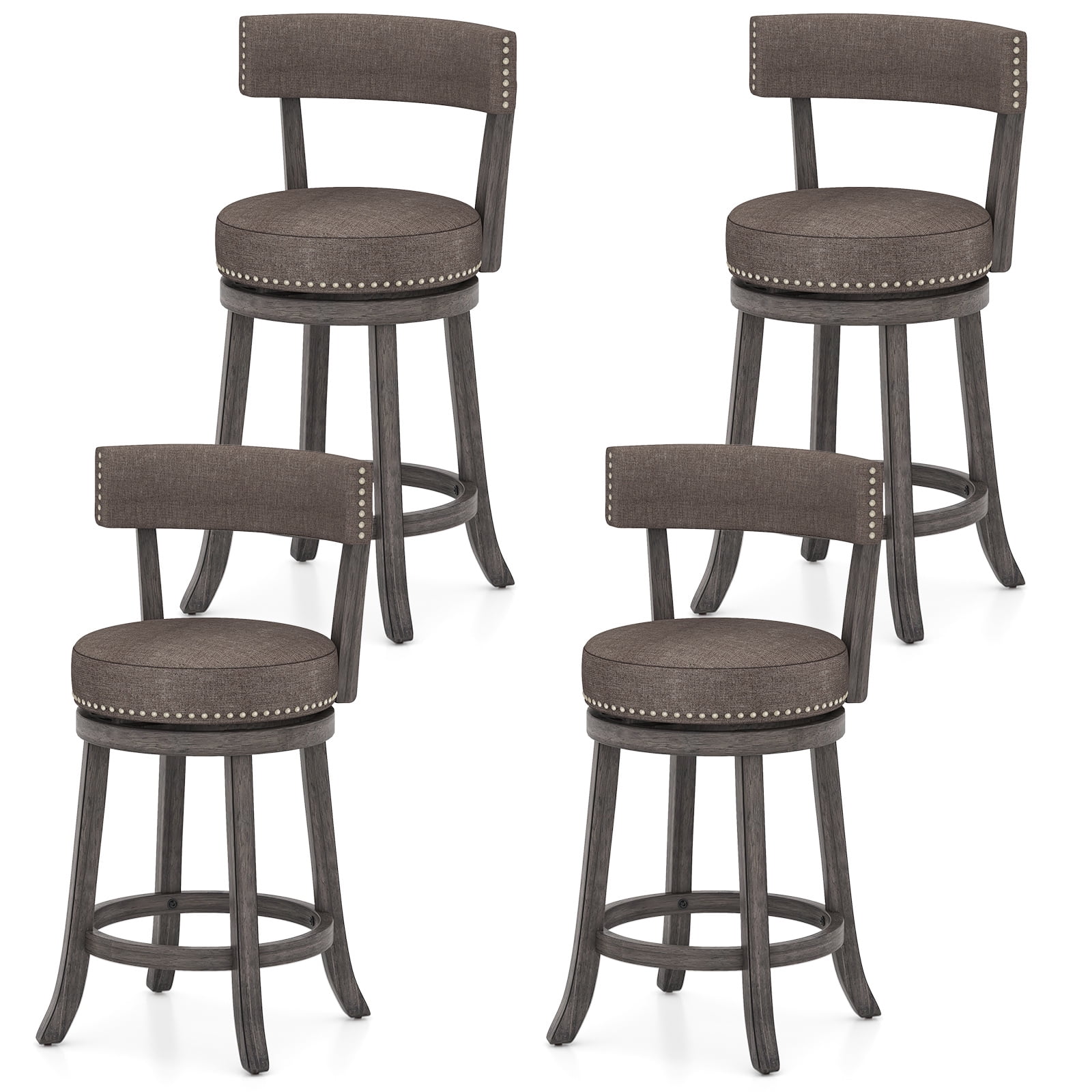 Click here for Gymax 26 Counter Height Chairs Set Of 4 W/ 360° Sw... prices