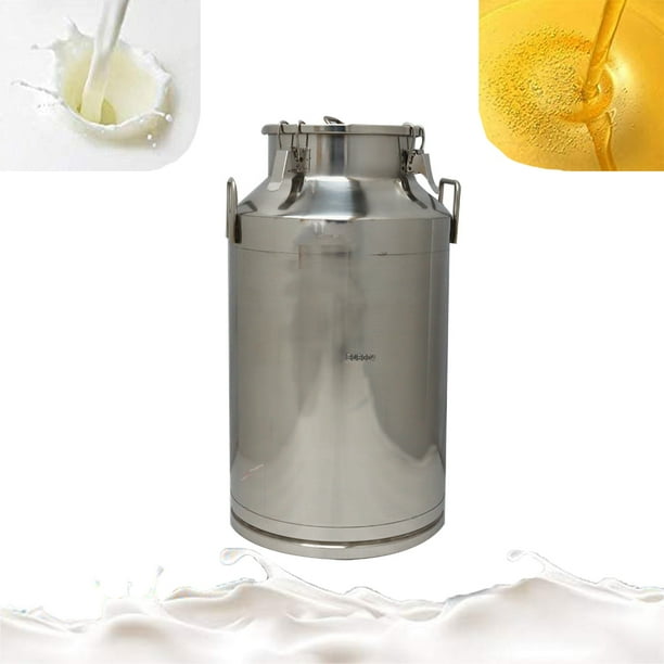 INTBUYING Stainless Steel Milk Pail Sealed Storage Barrel ...