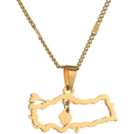 BeimoruStainless Steel Turkey Map Pendant Necklace Turkey Flag ...