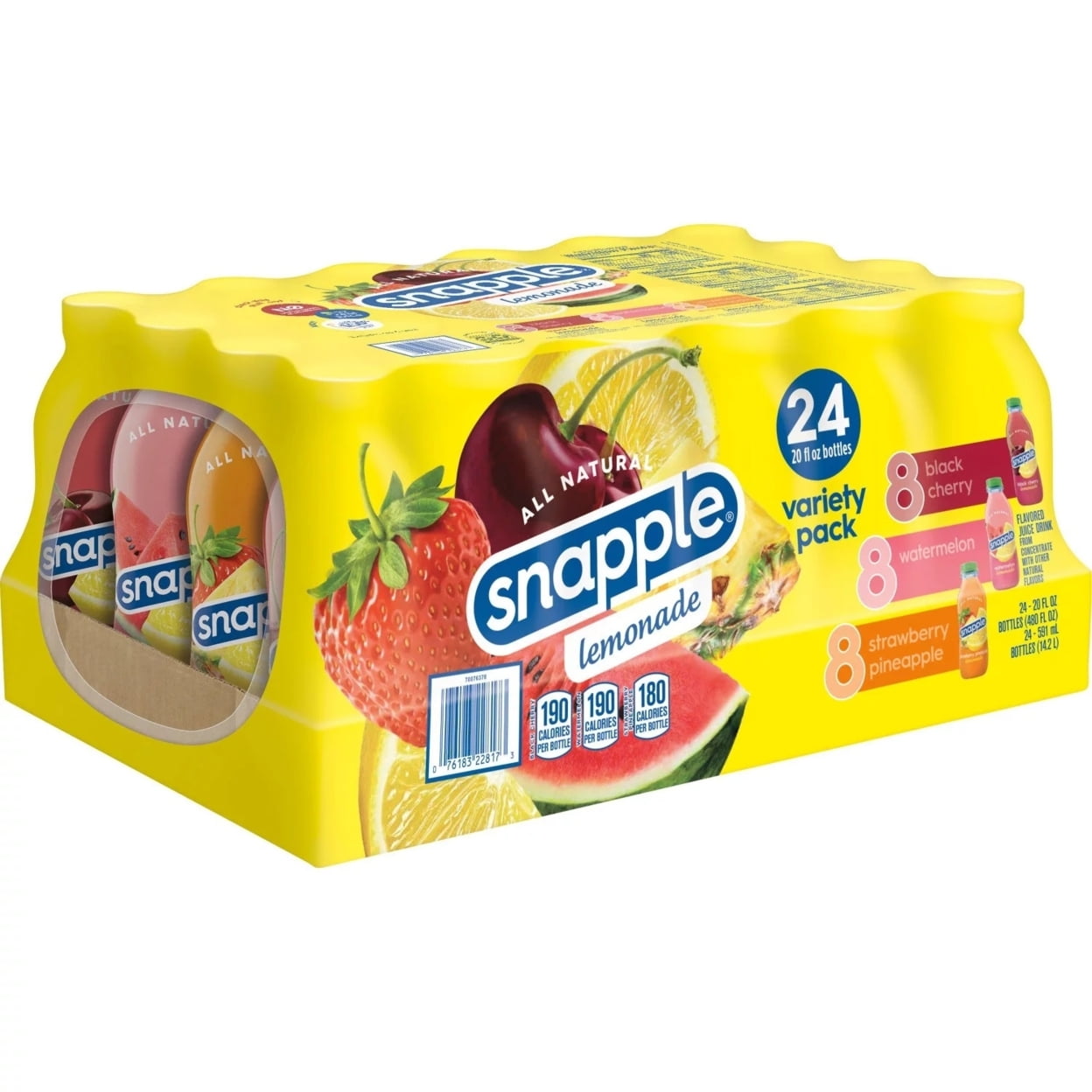 Snapple Lemonades Variety Pack, 20 Fluid Ounce (Pack of 24) - Walmart.com