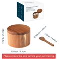 Acacia Wood Salt Cellar Bowl Box with Built-in Spoon to avoid Dust ...