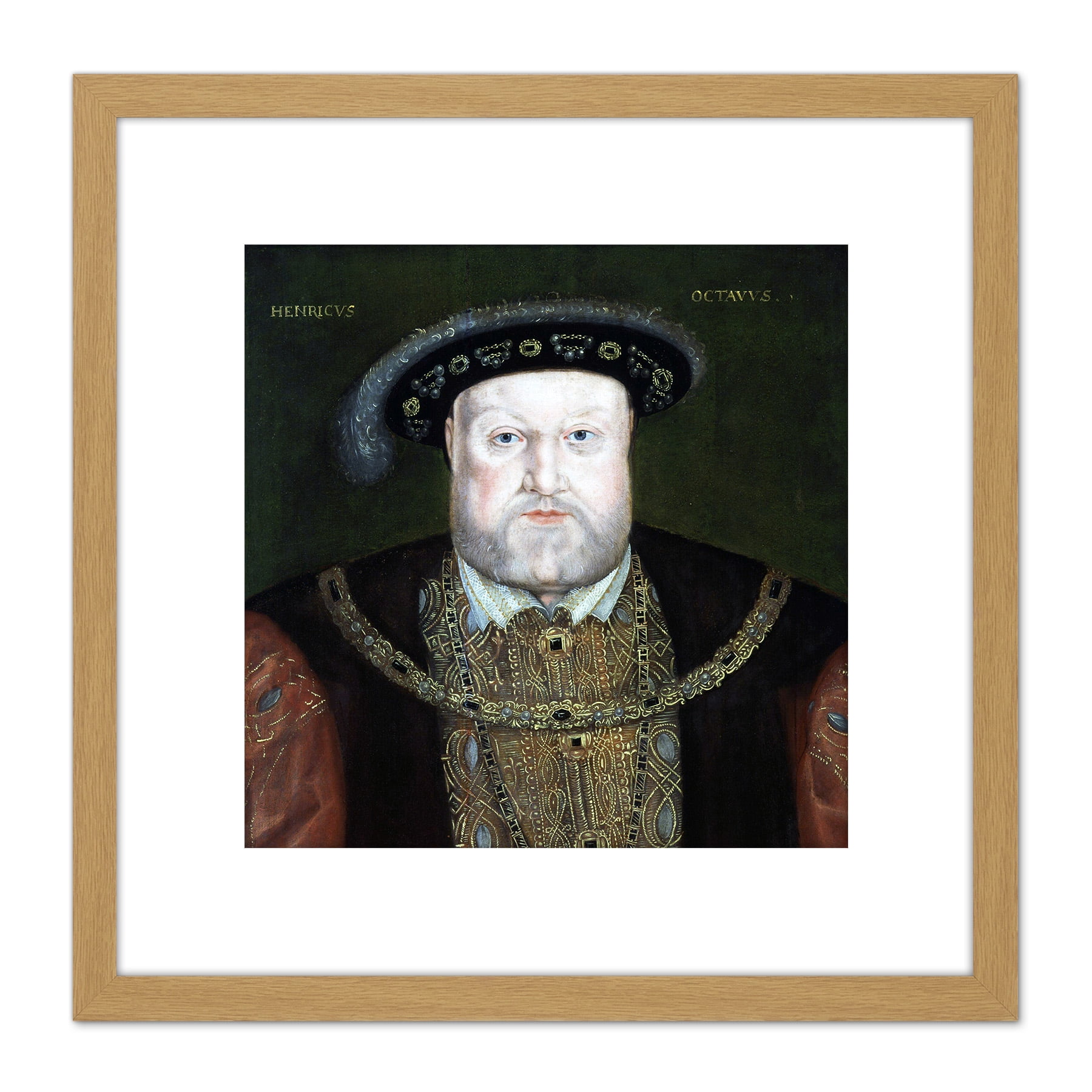 Anonymous Portrait Old King Henry VIII England Painting 8X8 Inch Square ...