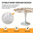 Brown Leaves Round Fitted Tablecloth with Elastic Edge, Summer ...