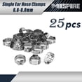25PCS Single Ear Hose Clamps, 6.8-8.0mm 304 Stainless Steel Ear Clamps ...