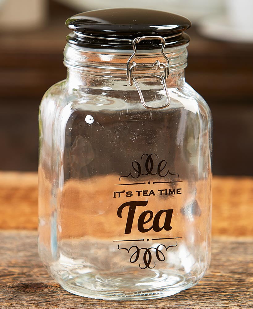 Home Basics Glass Jar with Ceramic Flip Lid Top - Walmart.com