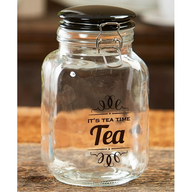 Home Basics Glass Jar with Ceramic Flip Lid Top - Walmart.com