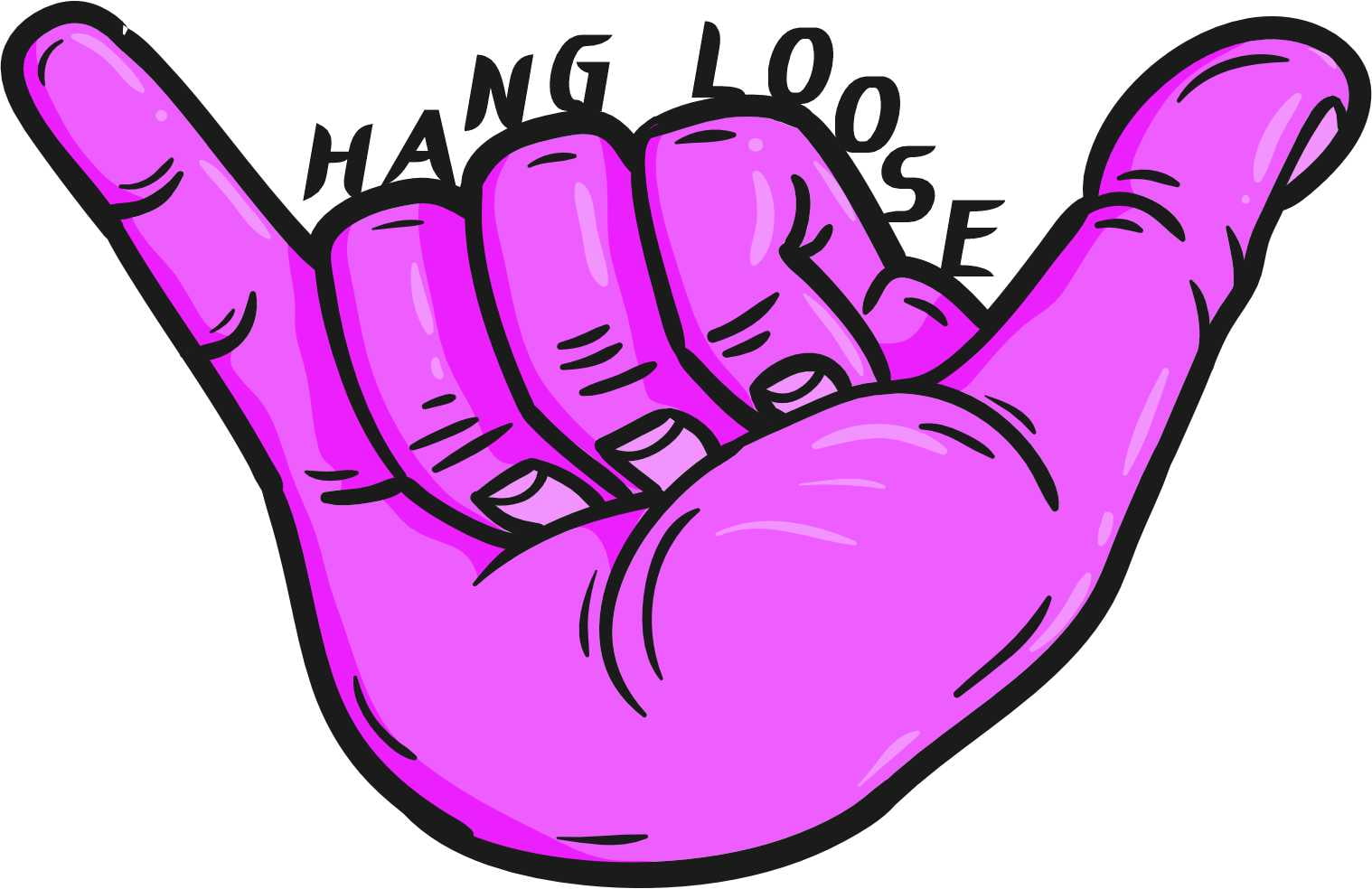 StickerTalk Purple Shaka Hang Loose Vinyl Sticker, 5 inches x 3 inches ...