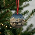 P-51 Mustang WWII US Fighter Plane Christmas Tree Holiday Round Ceramic ...
