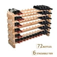HOMCOM 72 Bottle Stackable Modular Wine Rack, 6-Tier Wooden Display ...