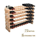 HOMCOM 72 Bottle Stackable Modular Wine Rack, 6-Tier Wooden Display ...