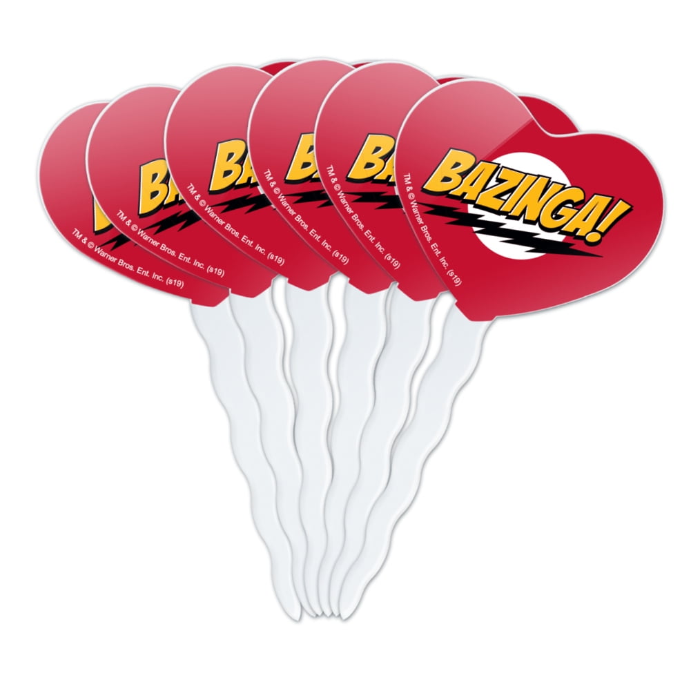 The Big Bang Theory Sheldon Bazinga Heart Love Cupcake Picks Toppers ...