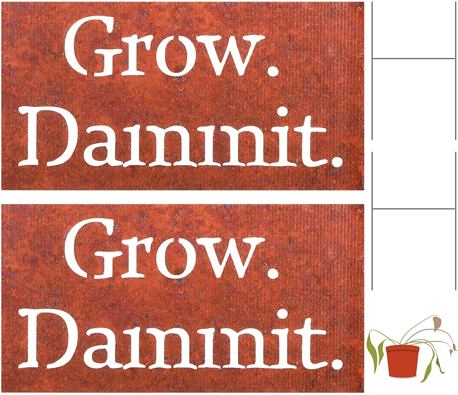 Grow Dammit Plant Stake 15 Inch Tall and 8 Inch Wide, Plastic Garden ...