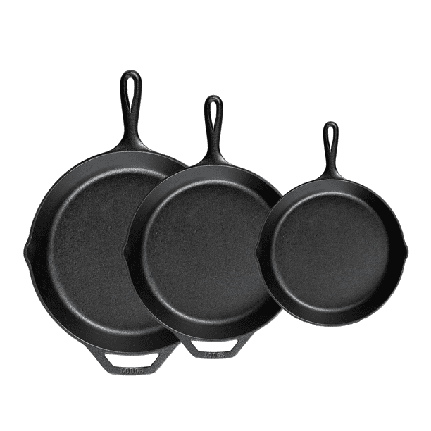 Lodge Cast Iron 3 Piece Seasoned Skillet Set - Walmart.com
