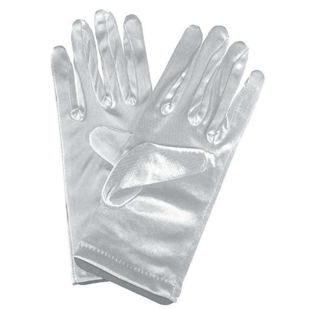 Women‘s Short Satin Bridal Gloves Wrist Lace Gloves for Parties Wedding ...