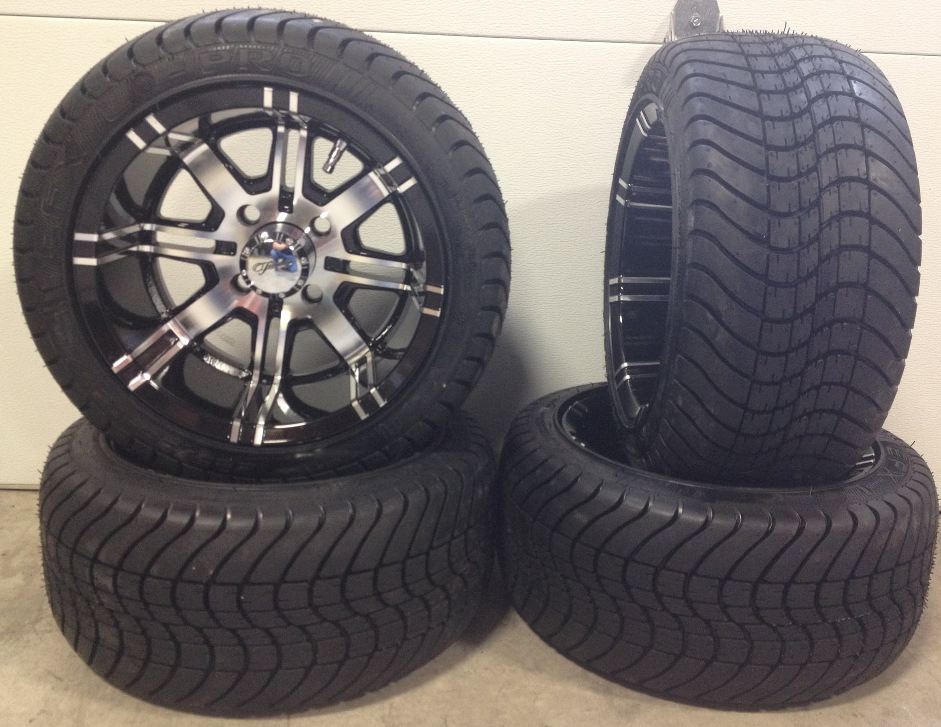 Buy Fairway Alloys Aggr Golf Wheels 12 Lo Pro 225x35-12 Tires E-Z-GO ...