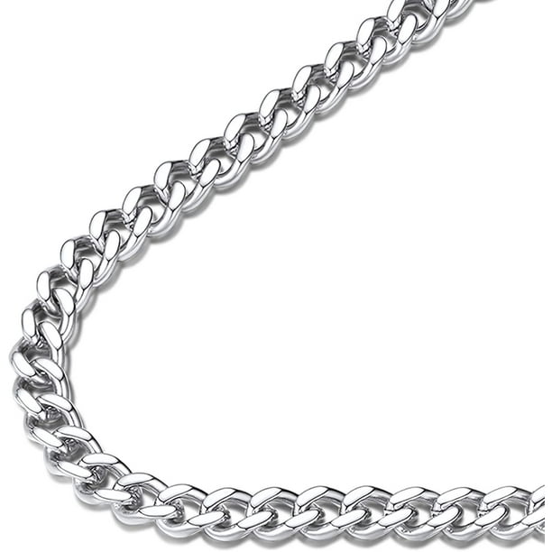 FindChic Men Curb Chain Necklace Stainless Steel Chunky Cuban Link Hip ...
