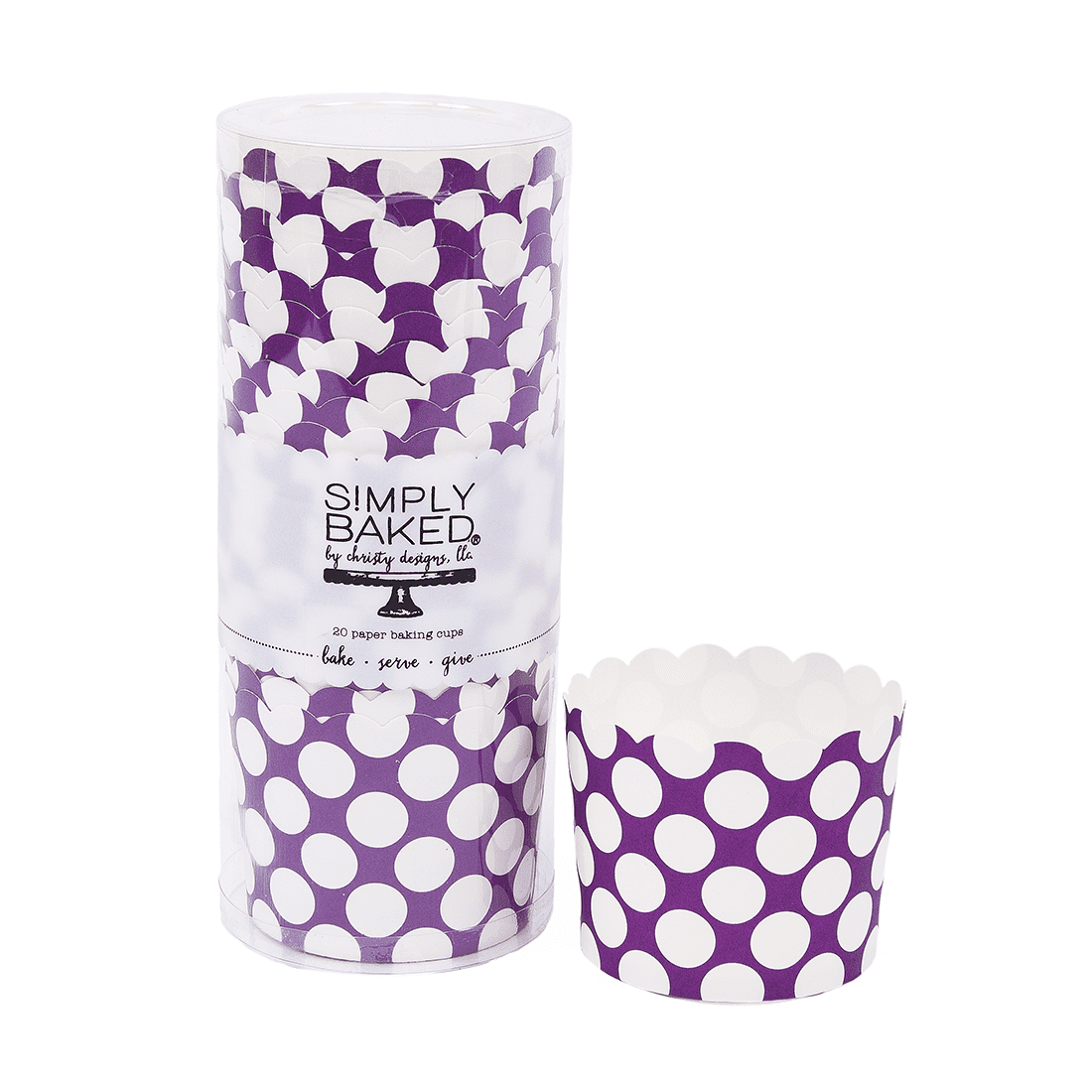 Simply Baked Large Paper Baking Cups, Orchid Medium Dot - 20 Pack ...