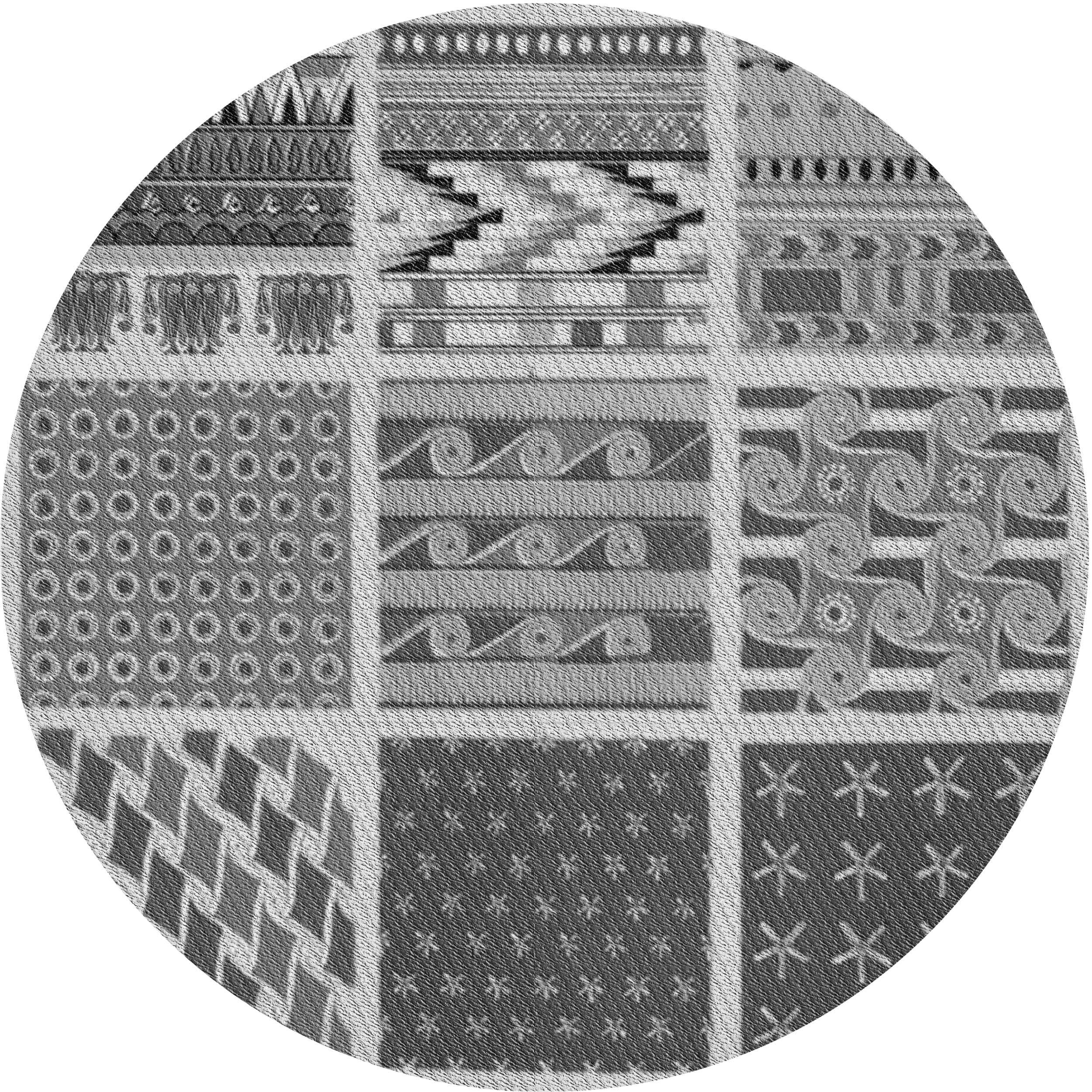 Ahgly Company Indoor Round Patterned Gray Cloud Gray Area Rugs, 5 ...
