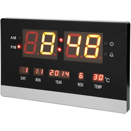 Large Display LED Digital Wall Clock with Date, Day and Day of Week ...