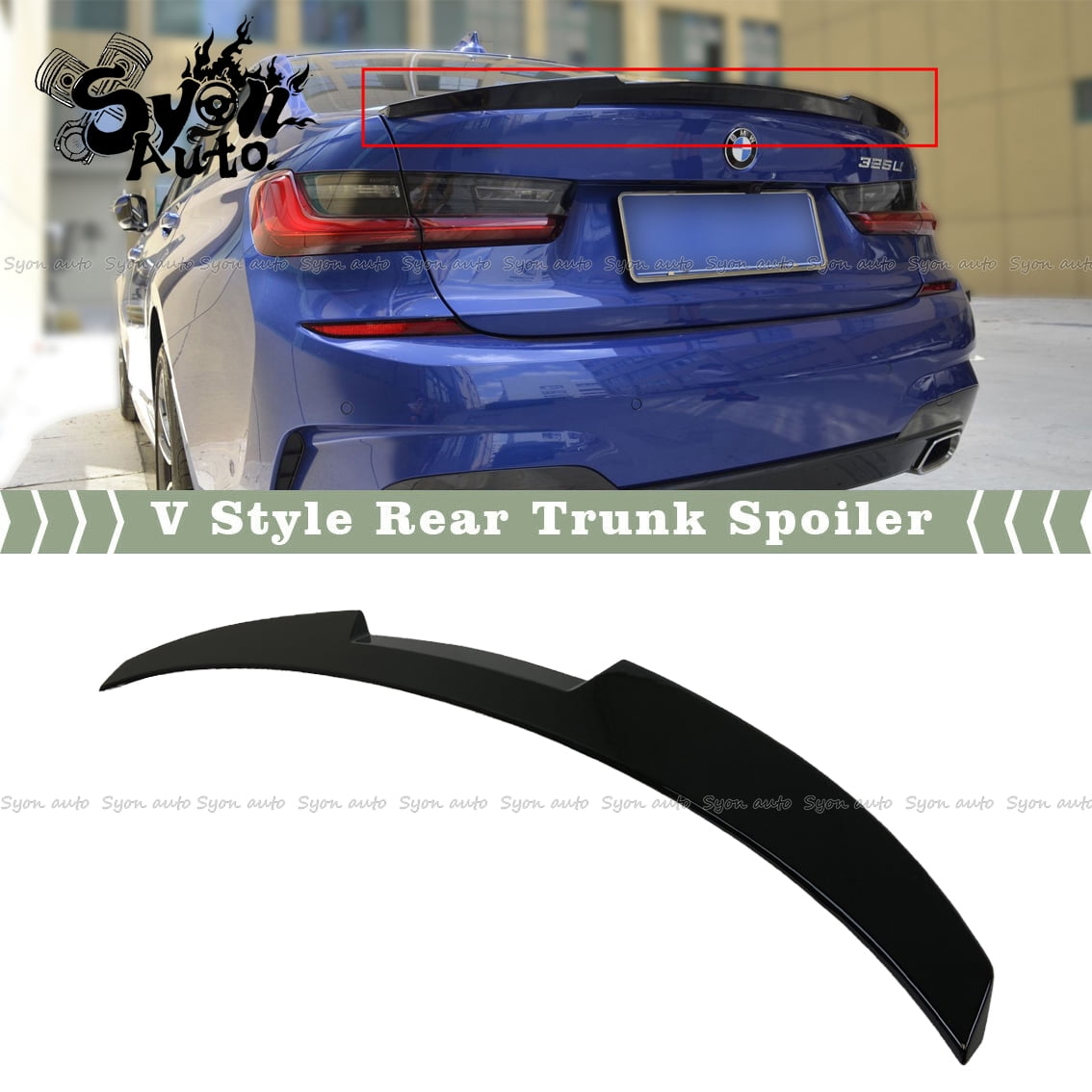 FITS 2019-2021 BMW G20 330i M340i GLOSSY BLACK M4 STYLE DUCKBILL TRUNK ...