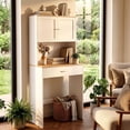 71 Inch Tall Mini Fridge Cabinet with Power Outlet, Coffee Bar Cupboard ...