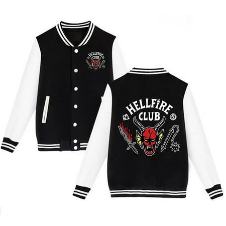 Stranger Things Hellfire Club Varsity Baseball Jacket Casual Letterman ...