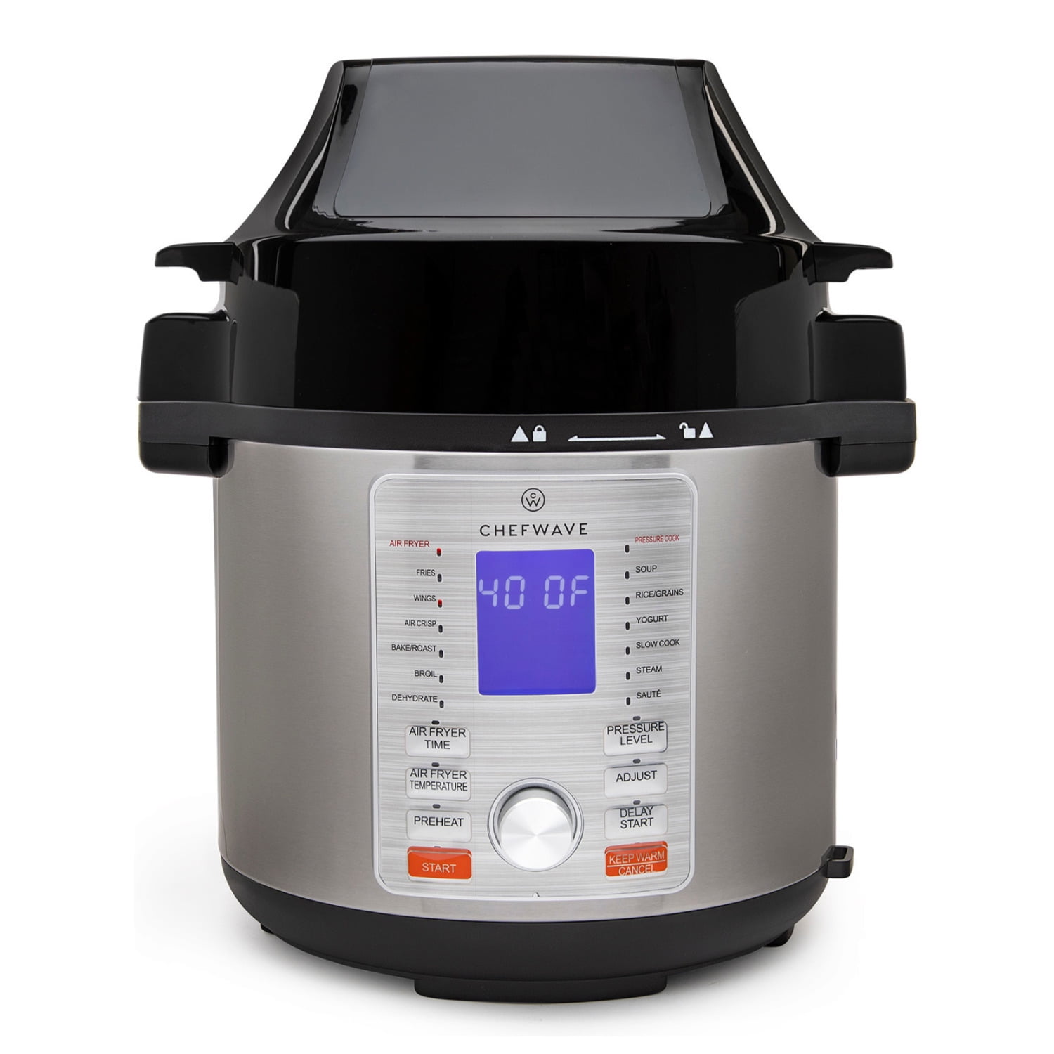 ChefWave Pressure Cooker and Air Fryer Swap Pot Multi-Cooker (6 Qt, 12 ...
