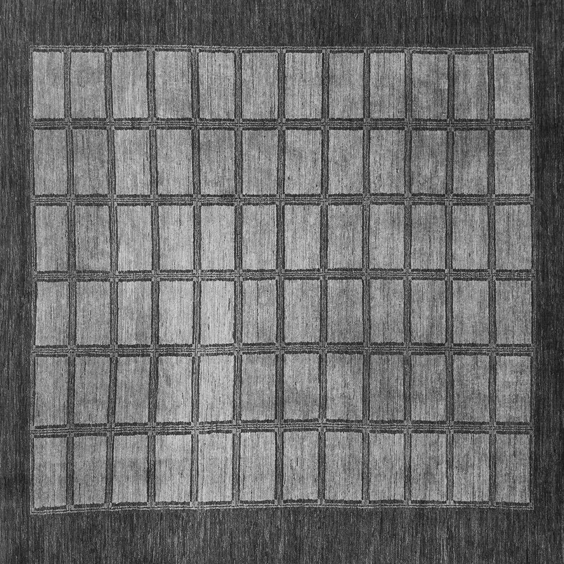 Ahgly Company Machine Washable Indoor Square Checkered Gray Modern Area ...