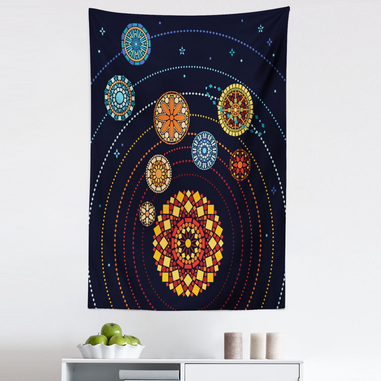Galaxy Mandala Tapestry, Abstract Scheme of the Solar System with ...