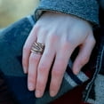 Mytys Vintage Silver Rose Gold Cable Statement Rings for Women Wire ...
