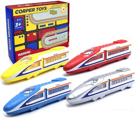 IYEFENG Electric Train Toy Set Die Cast Pull Back Bullet Train Subway ...