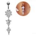 Fashion And Jewelry Accessory 2024 Women Rhinestone Flower Navel Belly