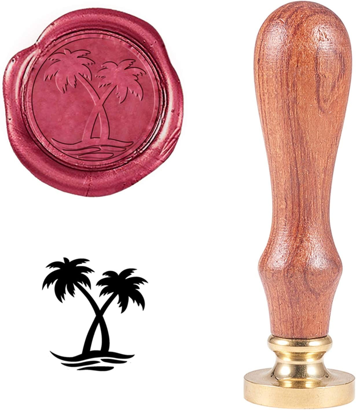 Coconut Tree Seal Wax Stamp, Vintage Retro Plant Sealing Stamp for ...