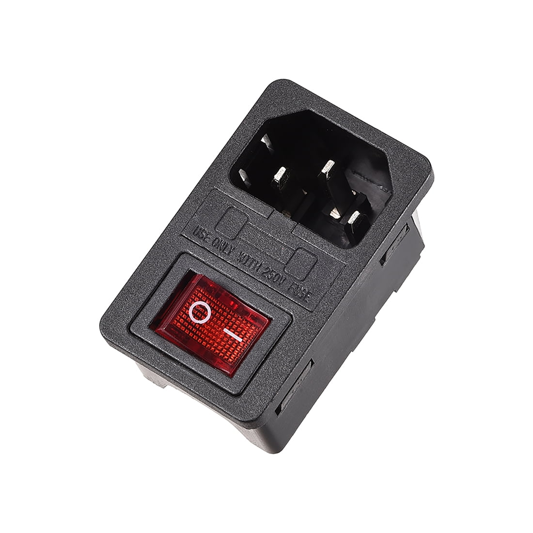 Red Rocker Switch Fused IEC 320 C14 Inlet Power Socket, Fuse Switch ...